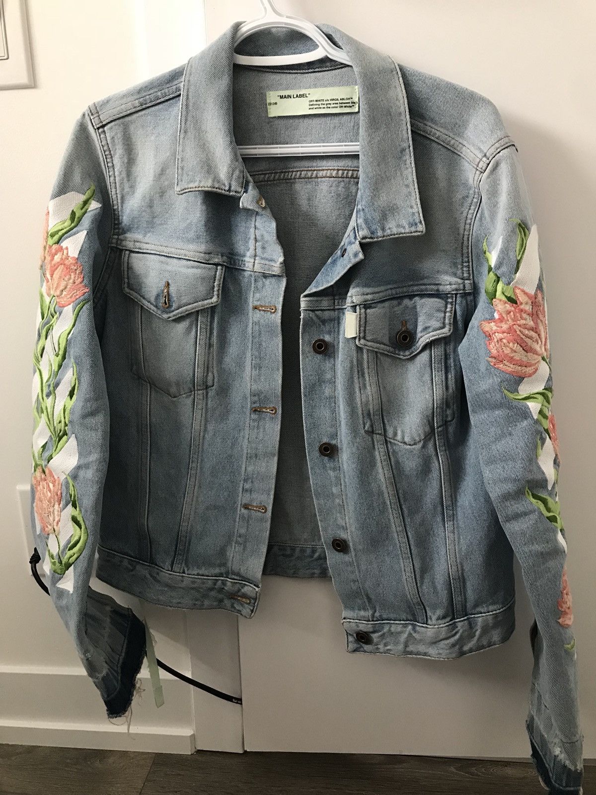 Off-White Embroidered Denim Jacket | Grailed