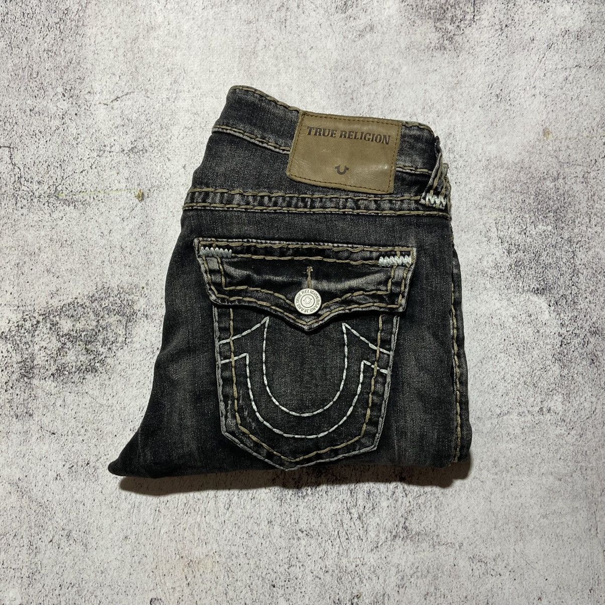 True Religion RARE True Religion Ricky Dark Grey Jeans | Grailed