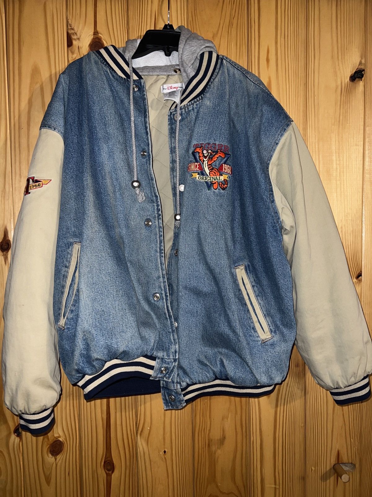 Disney Vintage 1990’s Tigger Varsity Denim Jacket | Grailed
