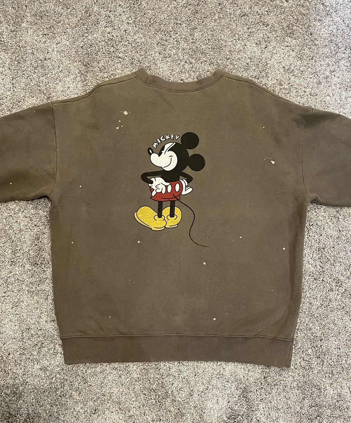 Vintage paint splatter mickey crew neck | Grailed