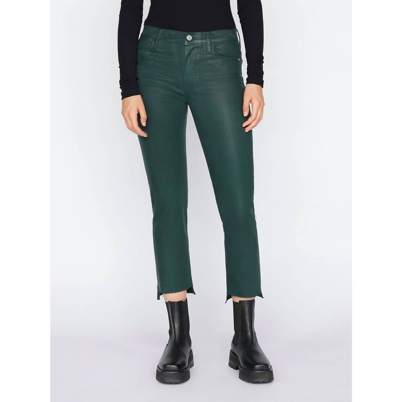 Frame NEW FRAME Le High Straight Raw Staggered Pant In Pine | Grailed