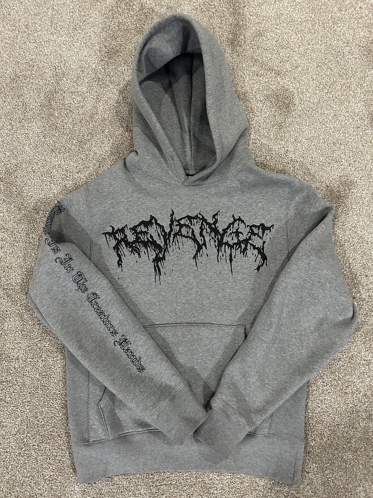 Revenge Grey Lightning Drip Hoodie (Renaissance art) | Grailed