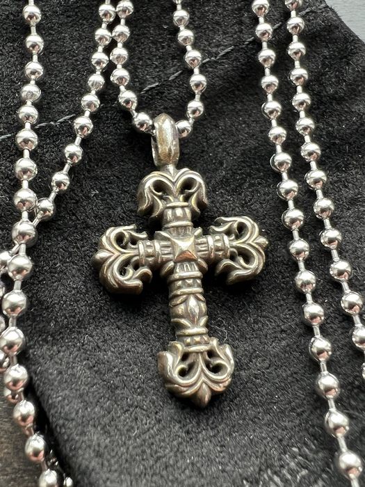 Chrome Hearts Chrome Hearts Tiny Filigree Cross + Chain | Grailed
