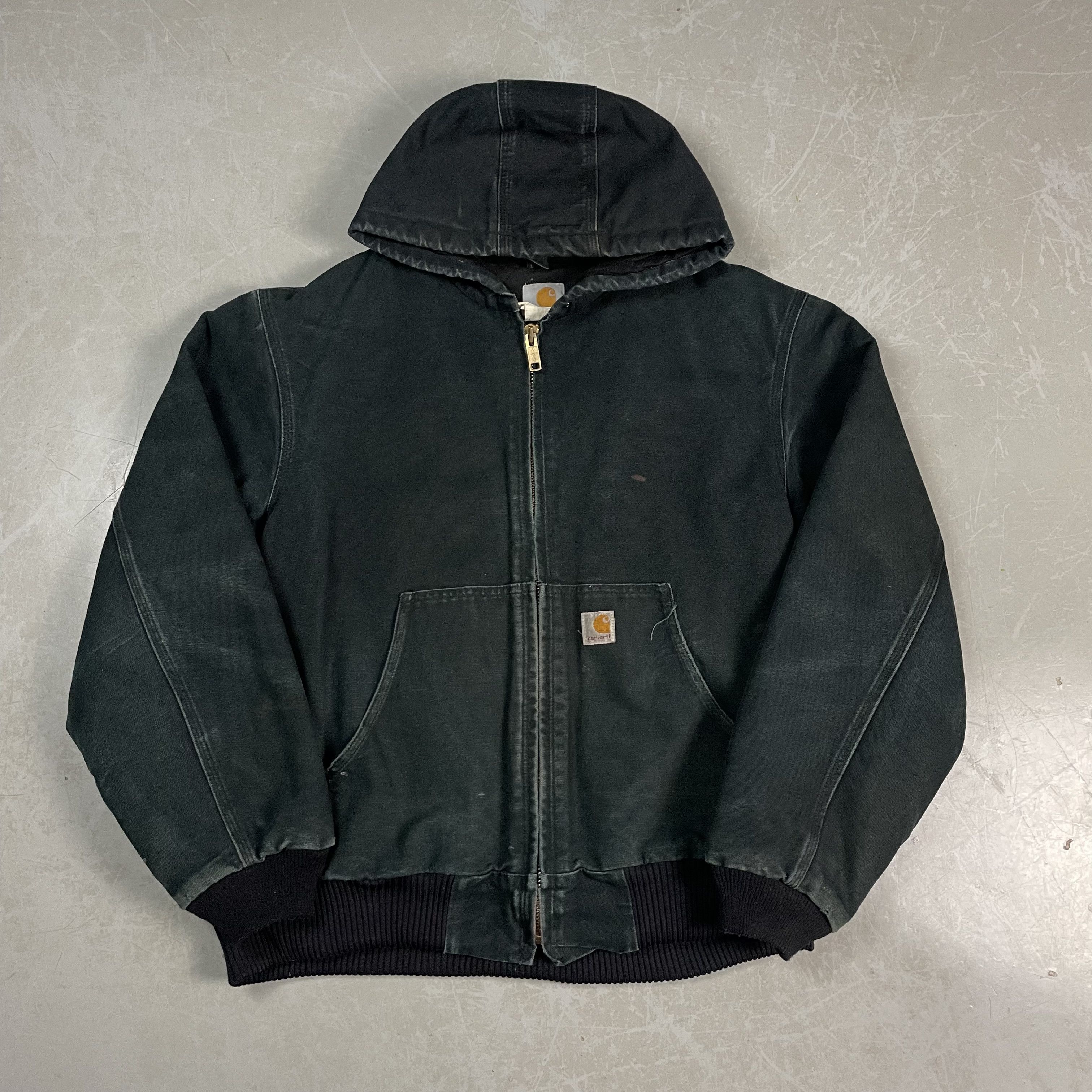 Vintage Vintage Faded Black Carhartt Hooded Jacket | Grailed