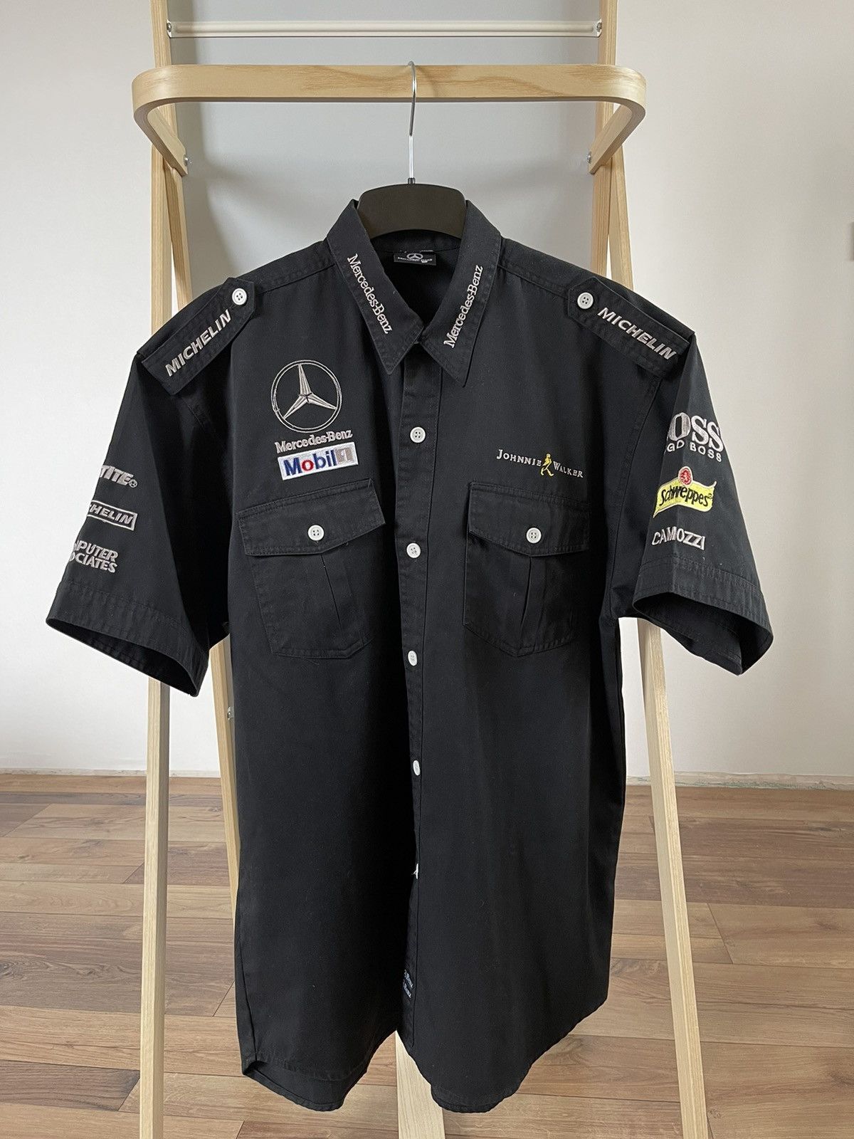 Hugo Boss Vintage Mercedes-Benz shirt with a large logo on the back ...
