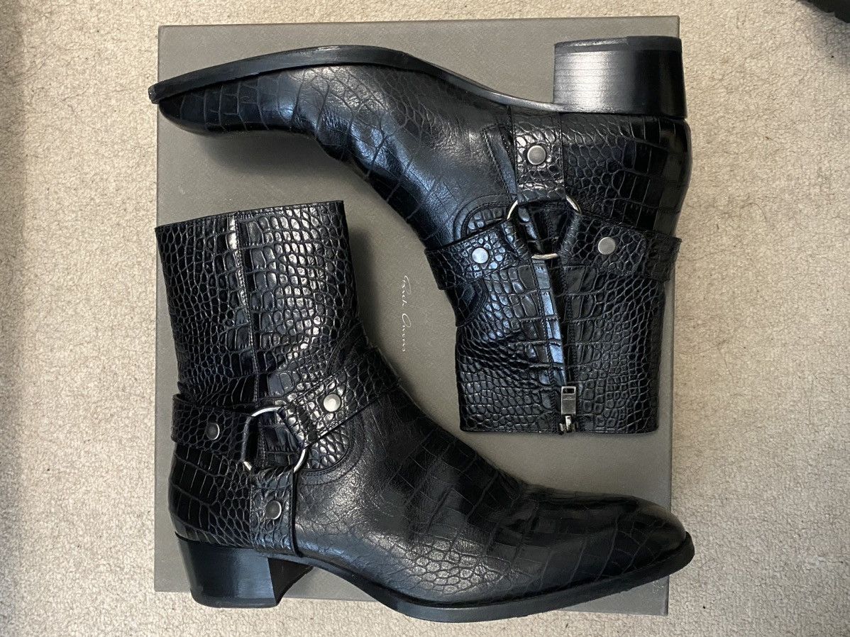 Saint Laurent Paris Saint Laurent Wyatt Crocodile Boots | Grailed