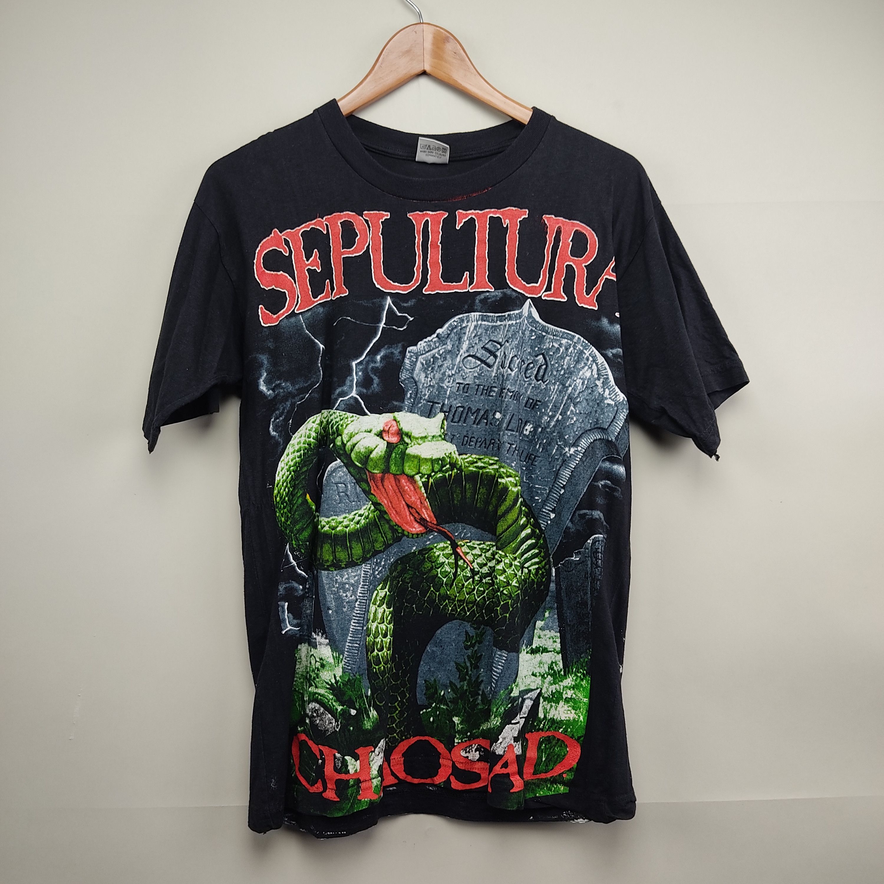 Band Tees × Vintage 90's Sepultura Chaos AD Full print | Grailed