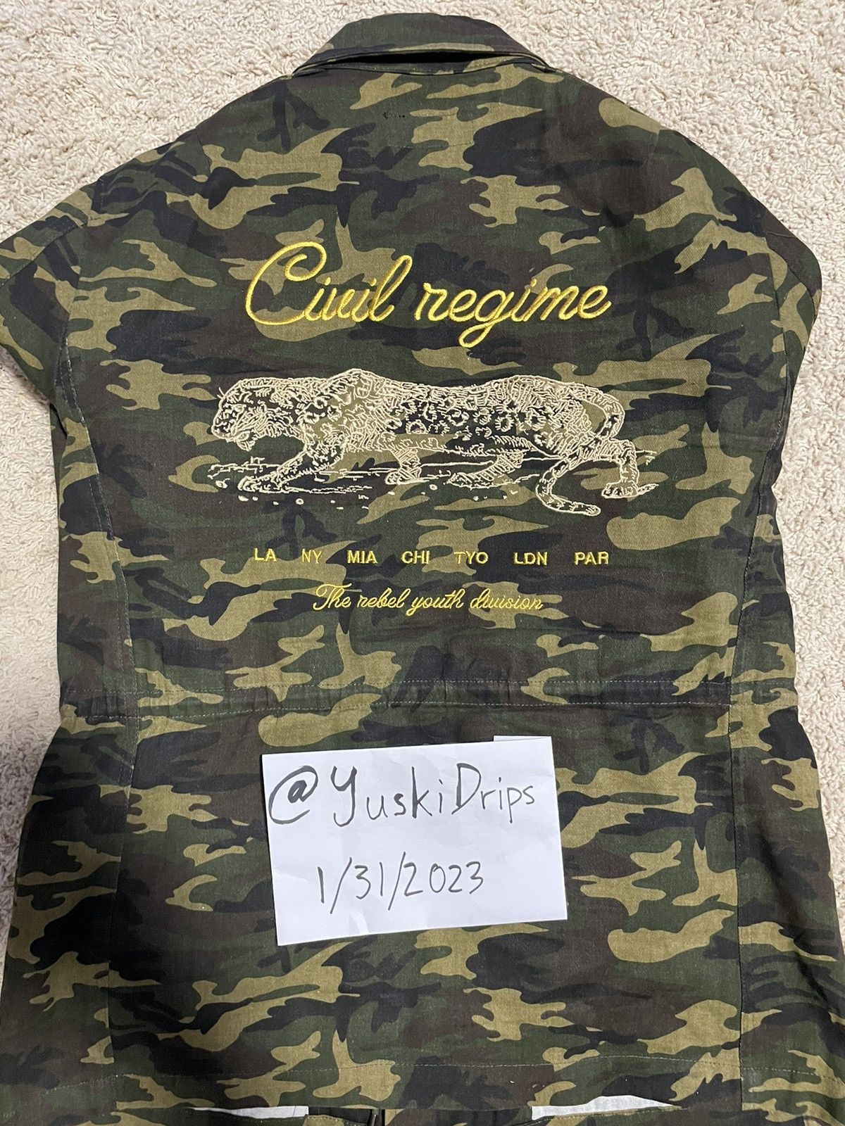 Civil Regime Camo Embroidered Canvas Tiger Jacket | Grailed