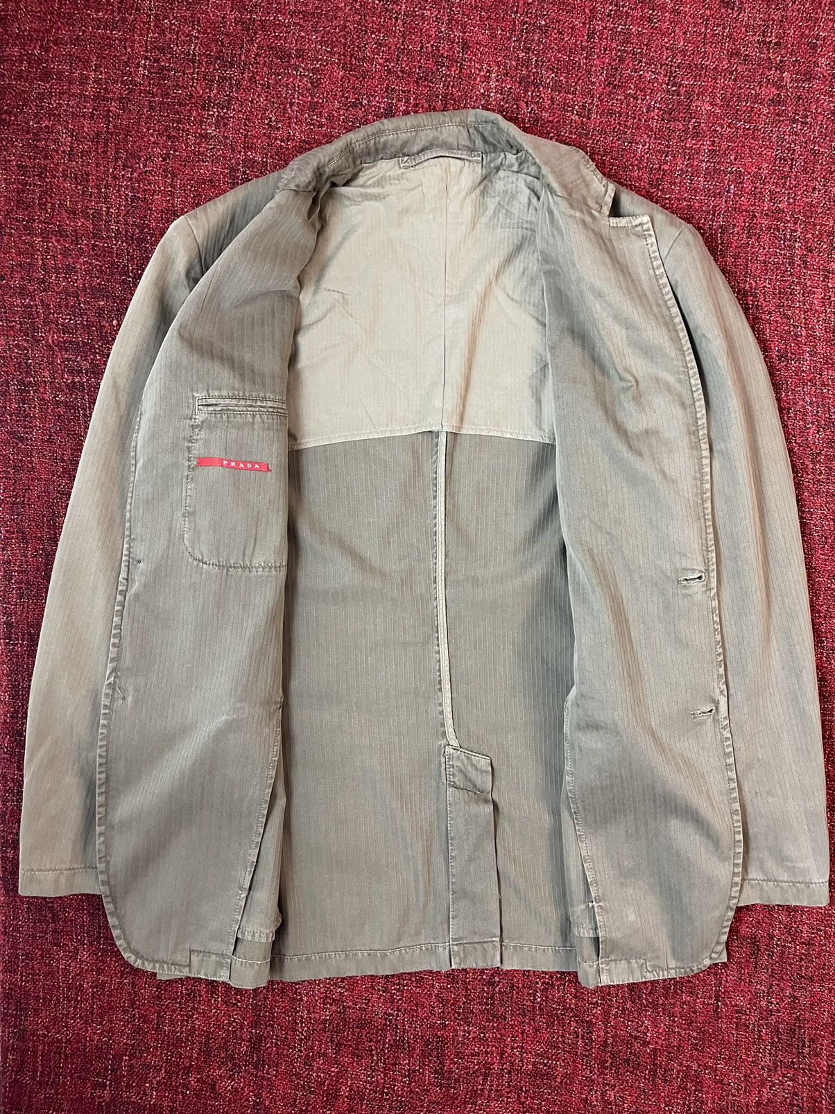 Prada Prada khaki military style patch on sleeve blazer | Grailed
