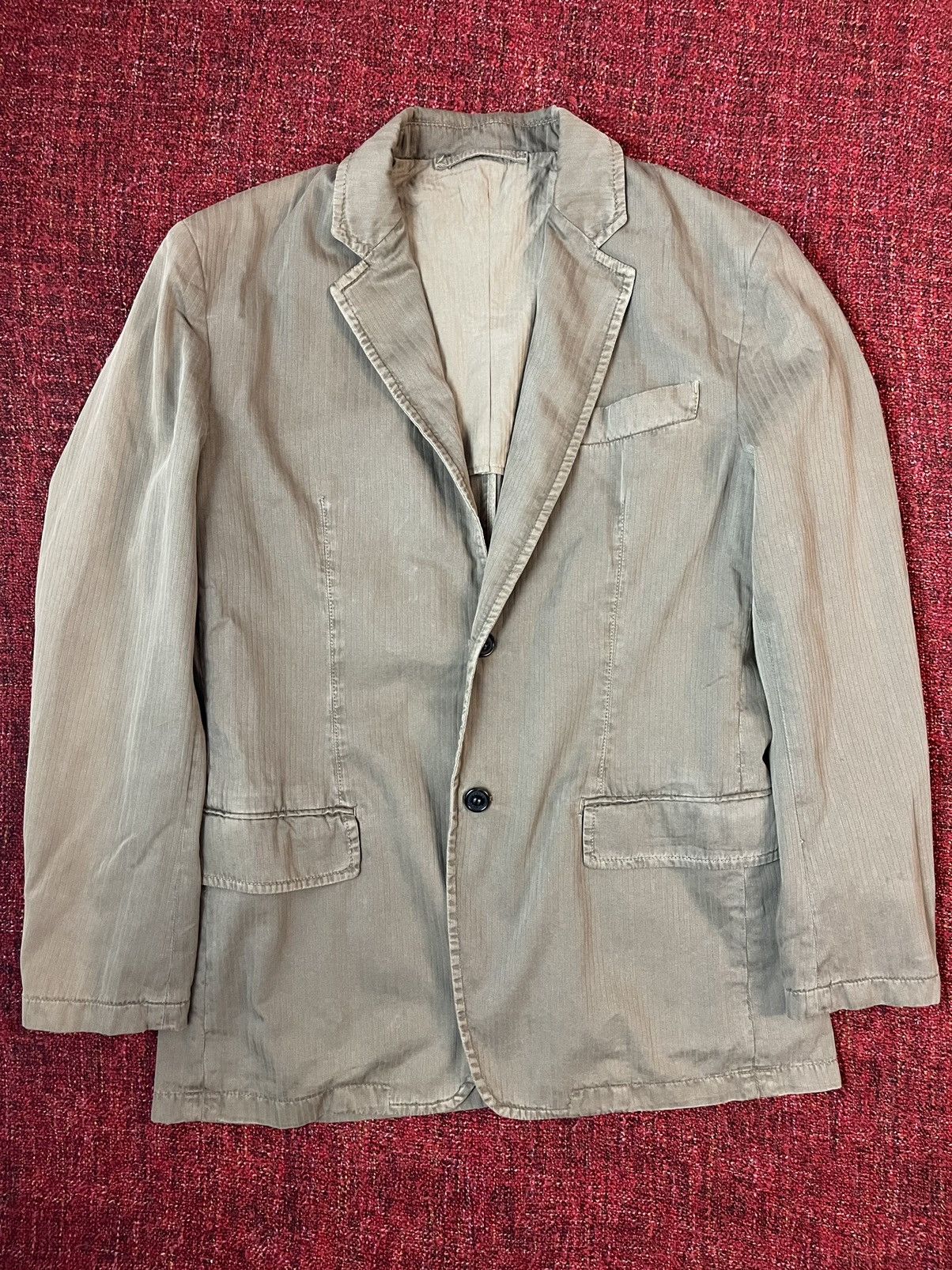 Prada Prada khaki military style patch on sleeve blazer | Grailed