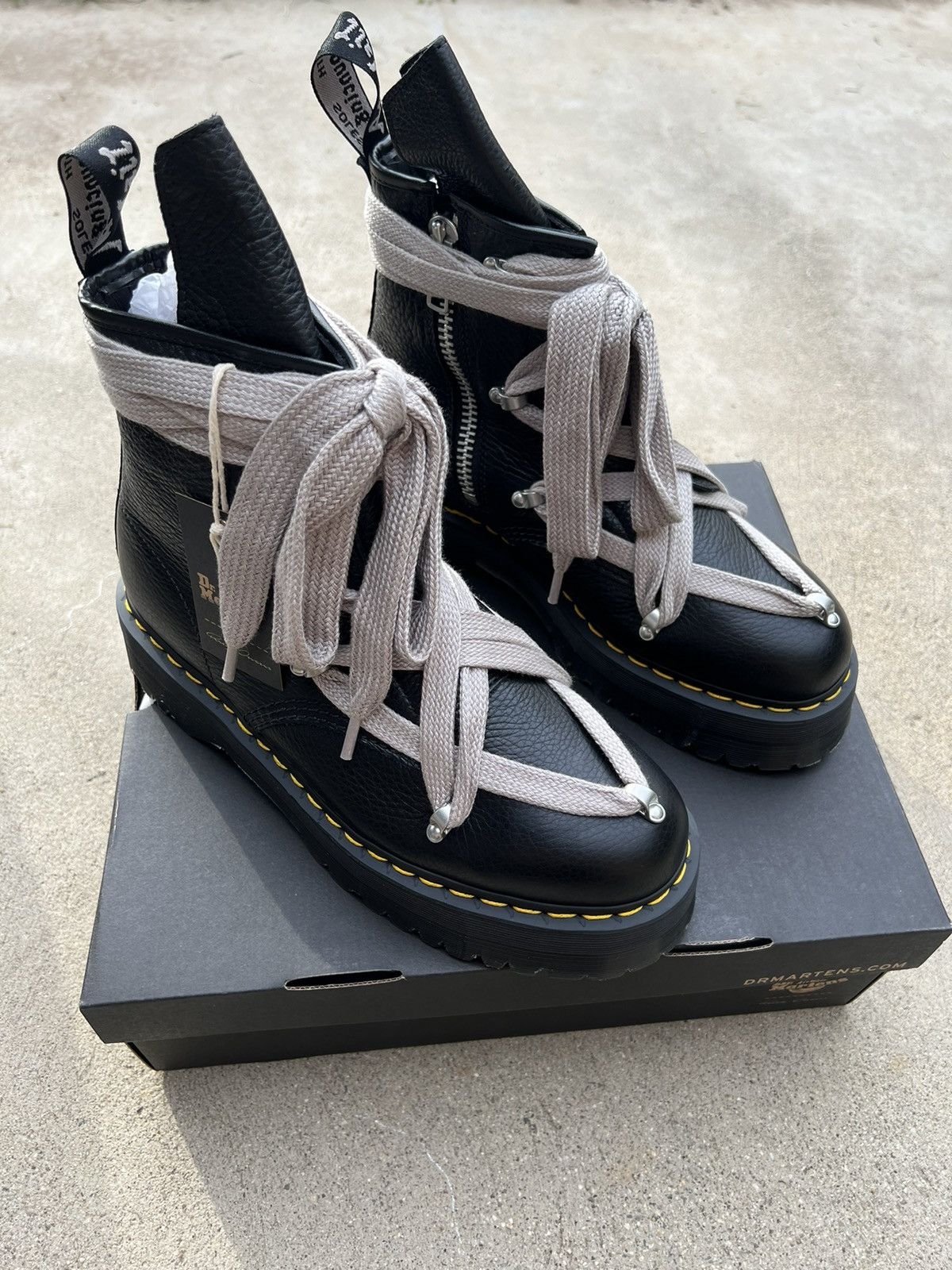 Rick Owens 🦇 Rick Owens X Doc Martens Hexagram Laced Boots 1460 🦇 | Grailed