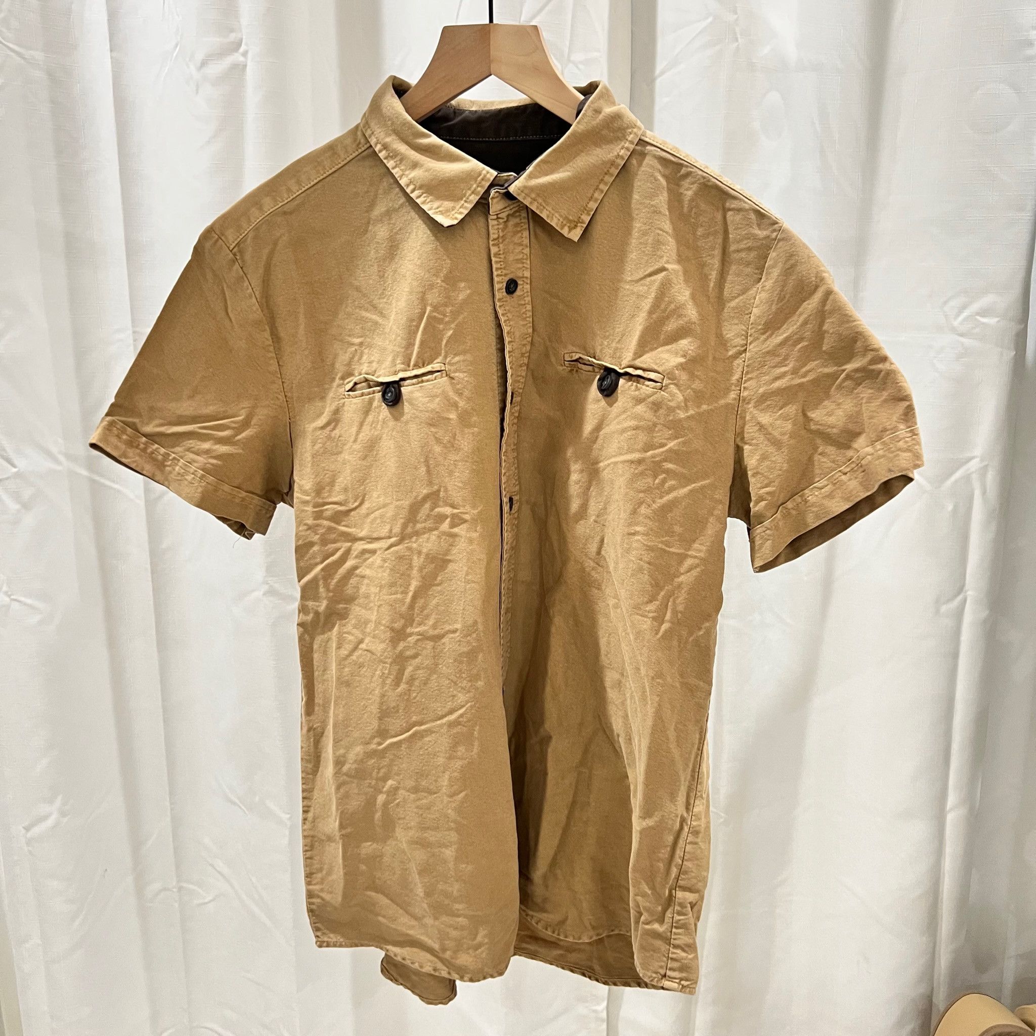 Ambig Ambiguous / Ambig Camel Brown Denim Button Down Shirt | Grailed