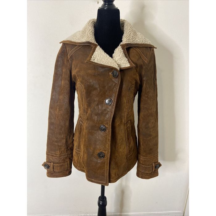 Danier Danier Woman XS Oiled Leather Suede Sherpa Lined Jacket Coat | Grailed