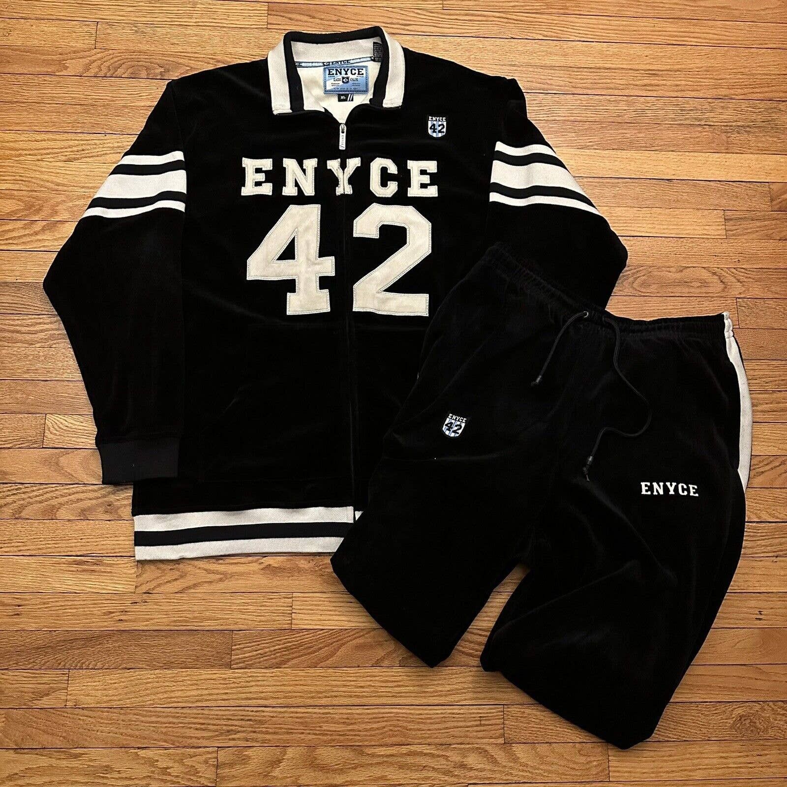 Enyce × Streetwear × Vintage Vintage 90s Y2K ENYCE Black Velour ...
