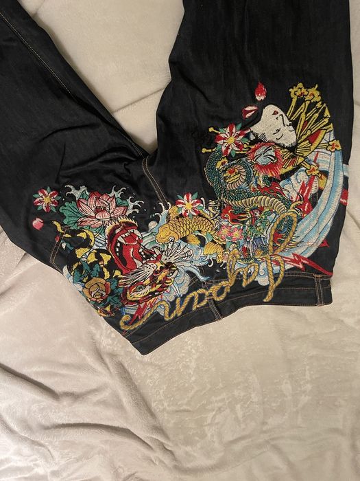 Ed Hardy Ed hardy jeans Japan embroidered | Grailed
