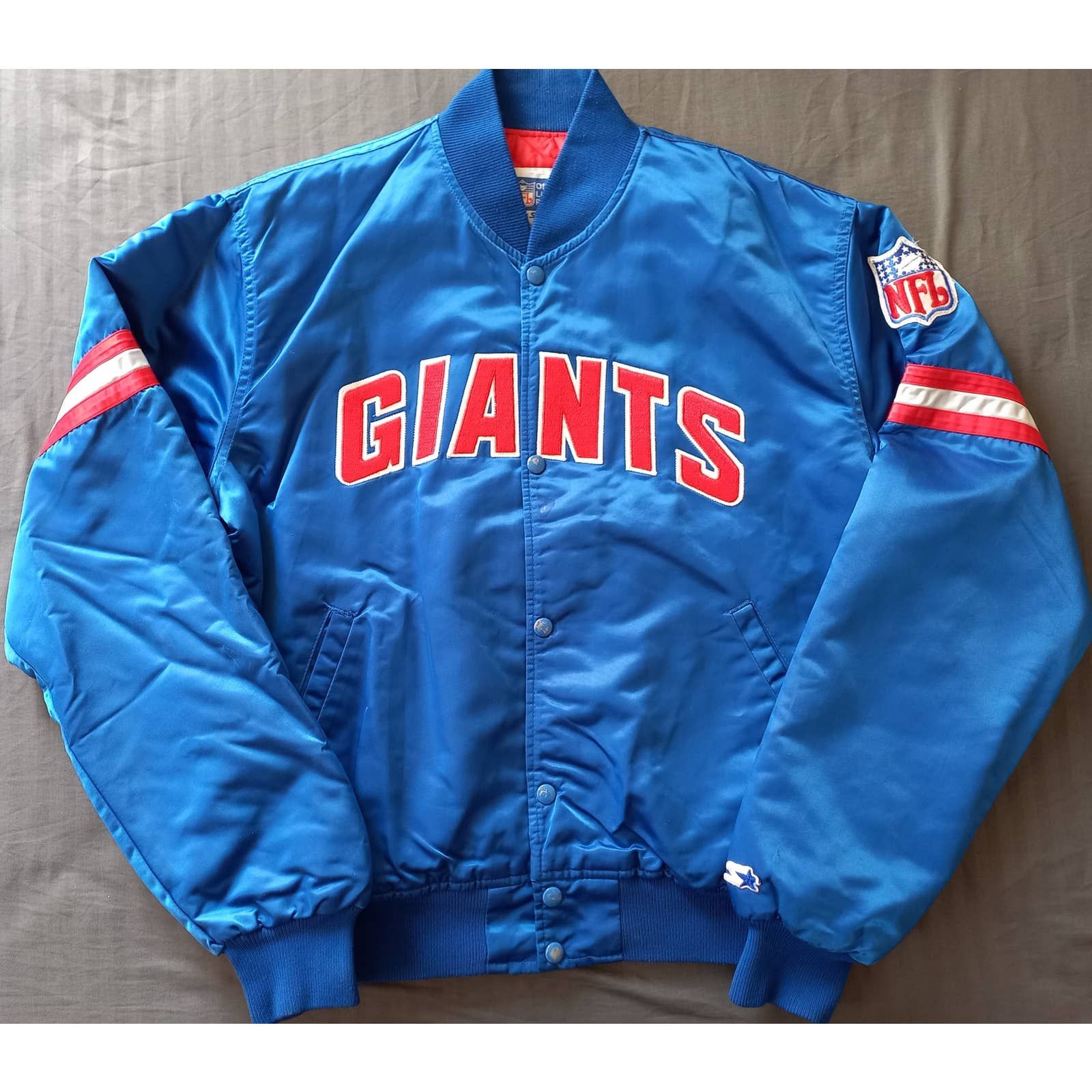 Starter NY Giants 80s 90s STARTER satin bomber jacket L NFL vtg | Grailed