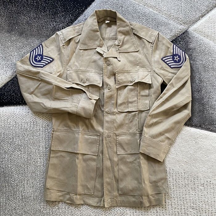 Vintage 50s 36R Air Force Tan Cotton Tropical Safari Bush Jacket | Grailed