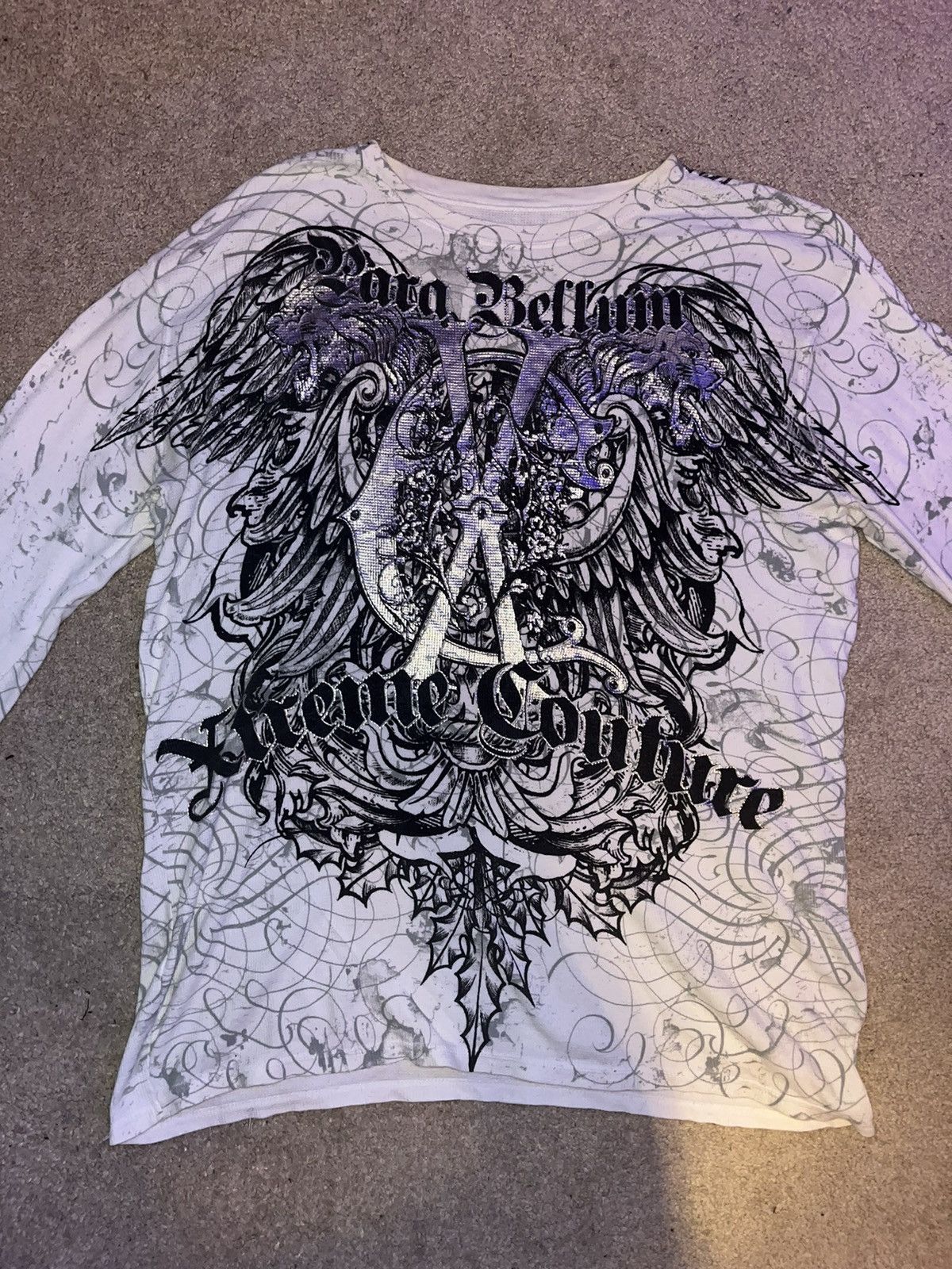Affliction RARE Xtreme couture white and black shirt | Grailed
