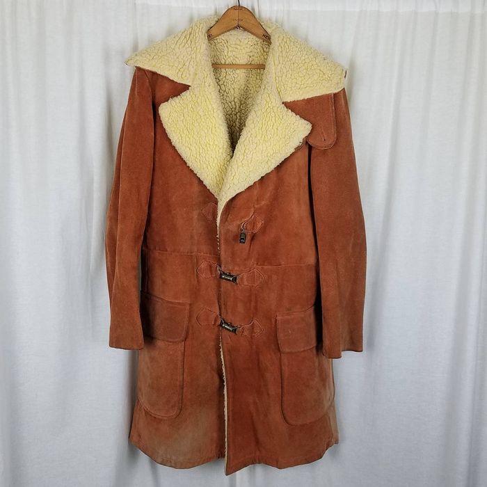 Vintage A Robert Lewis Idea Shearling Rancher Leather Suede Coat | Grailed