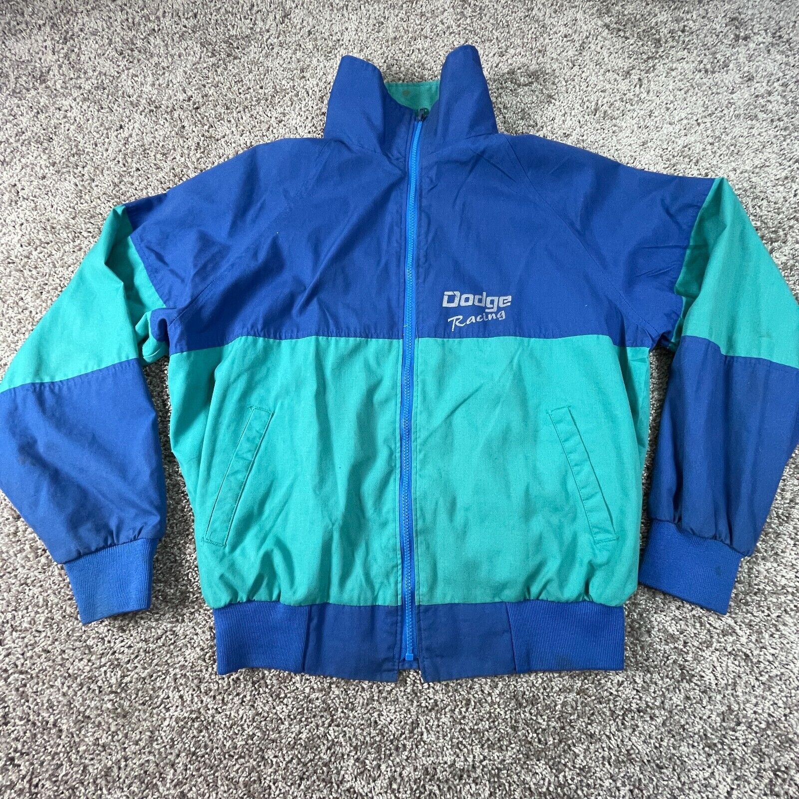 Vintage VINTAGE Dodge Racing Jacket Adult Extra Large Blue Lightweight ...