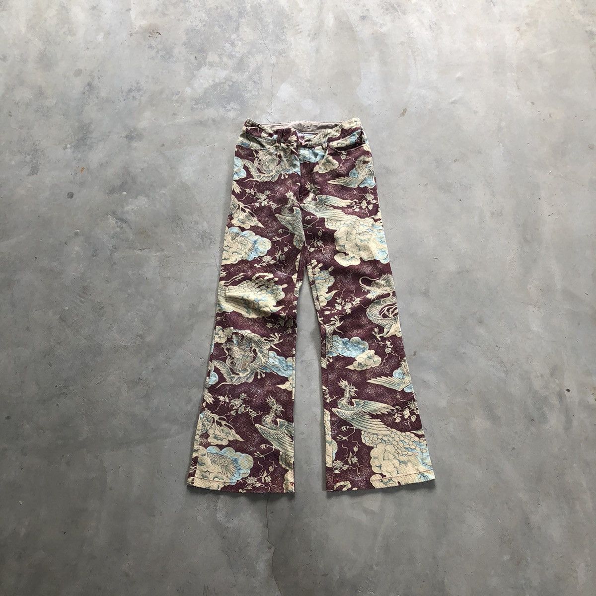 Vintage 1990s Batsu club dragon all over print pants | Grailed