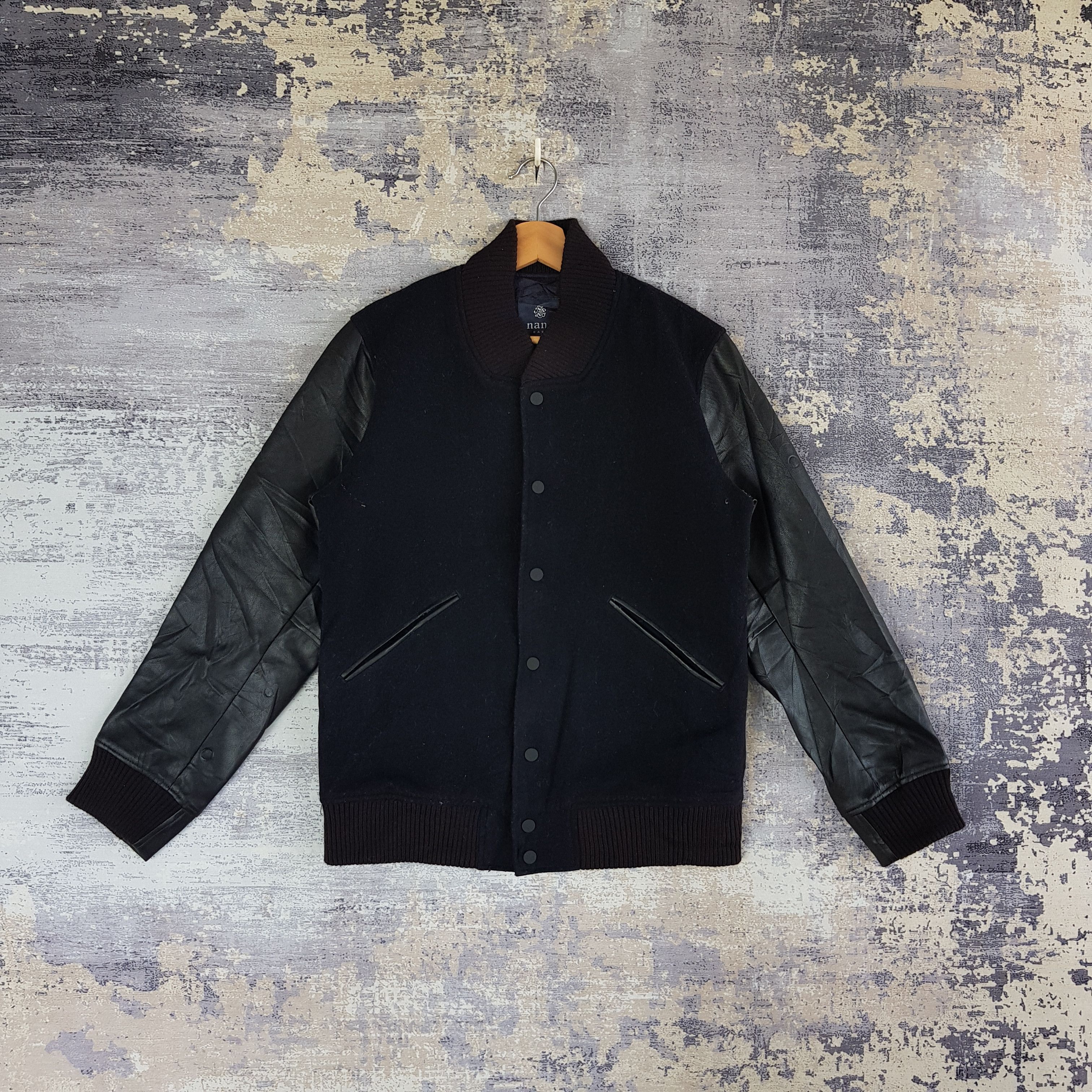 Vintage Vintage Japanese Varsity Jacket Leather Jacket Wool Jacket ...