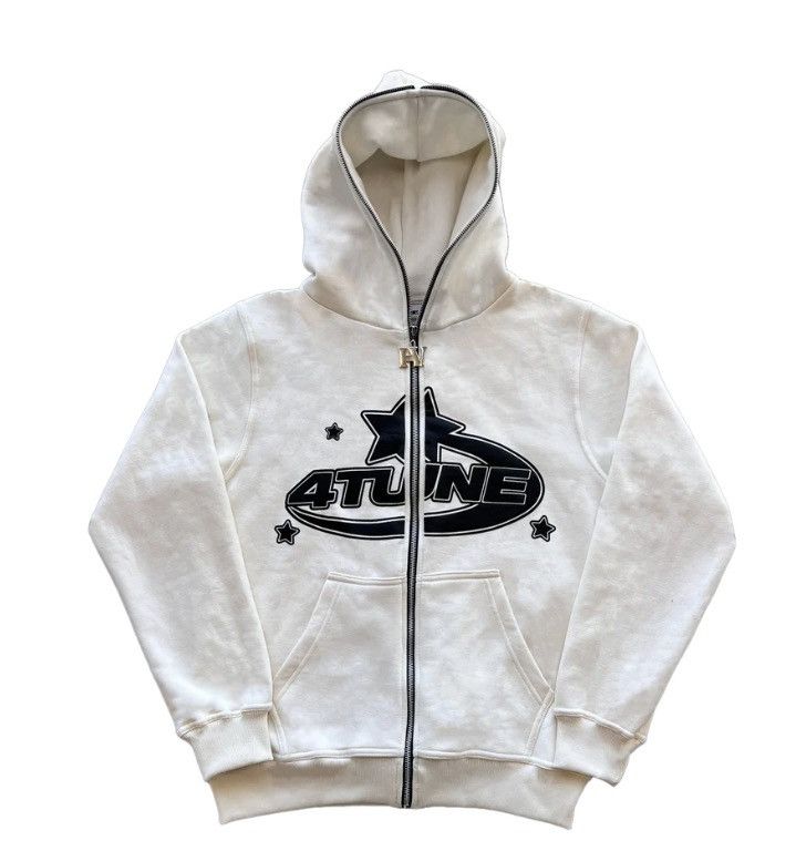 Streetwear 4tune full zip hoodie - cream | Grailed