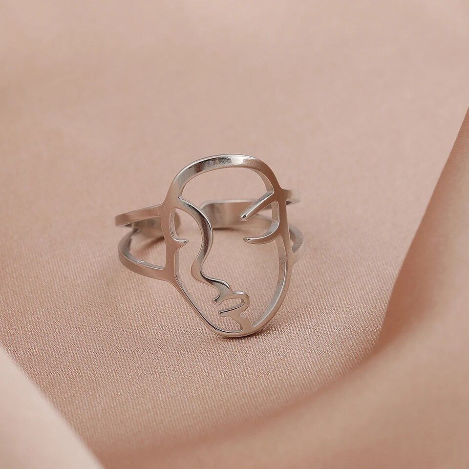 Vintage Face Finger Ring Art Silver Anatomy Human Jewelry Rings | Grailed