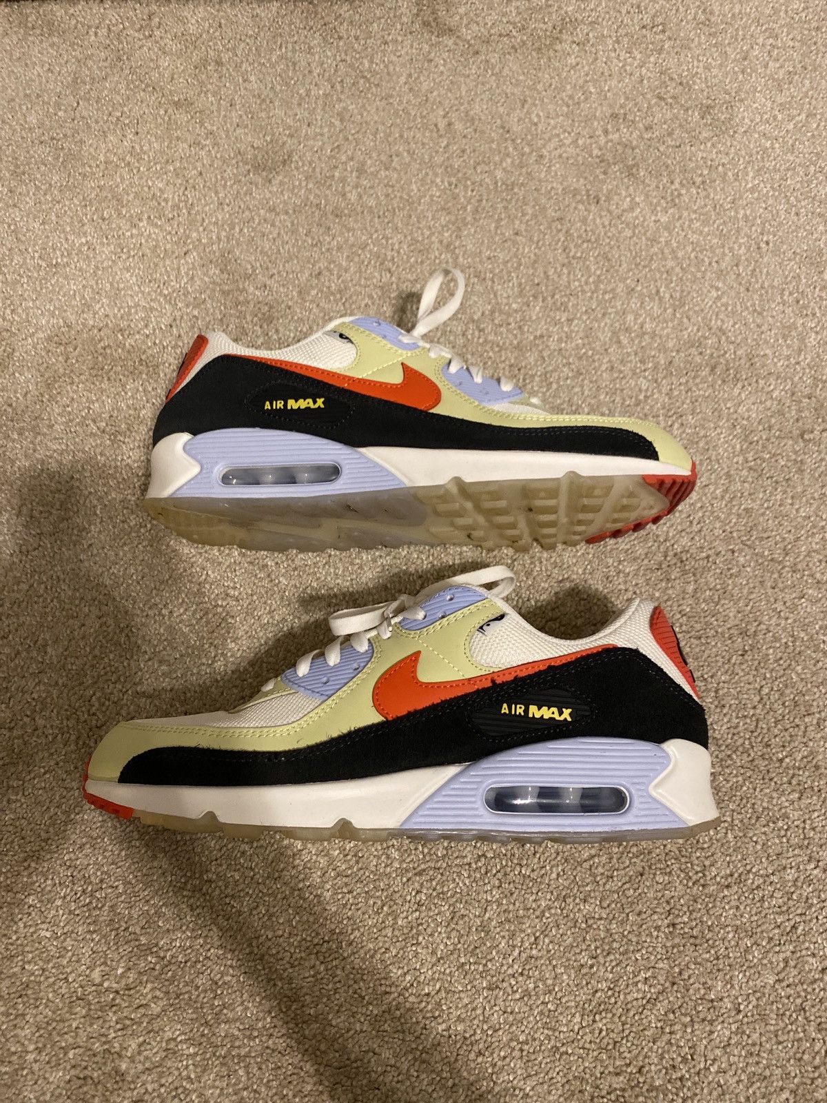 Nike Air max 90 lemon drop/team orange sail yin Yang | Grailed