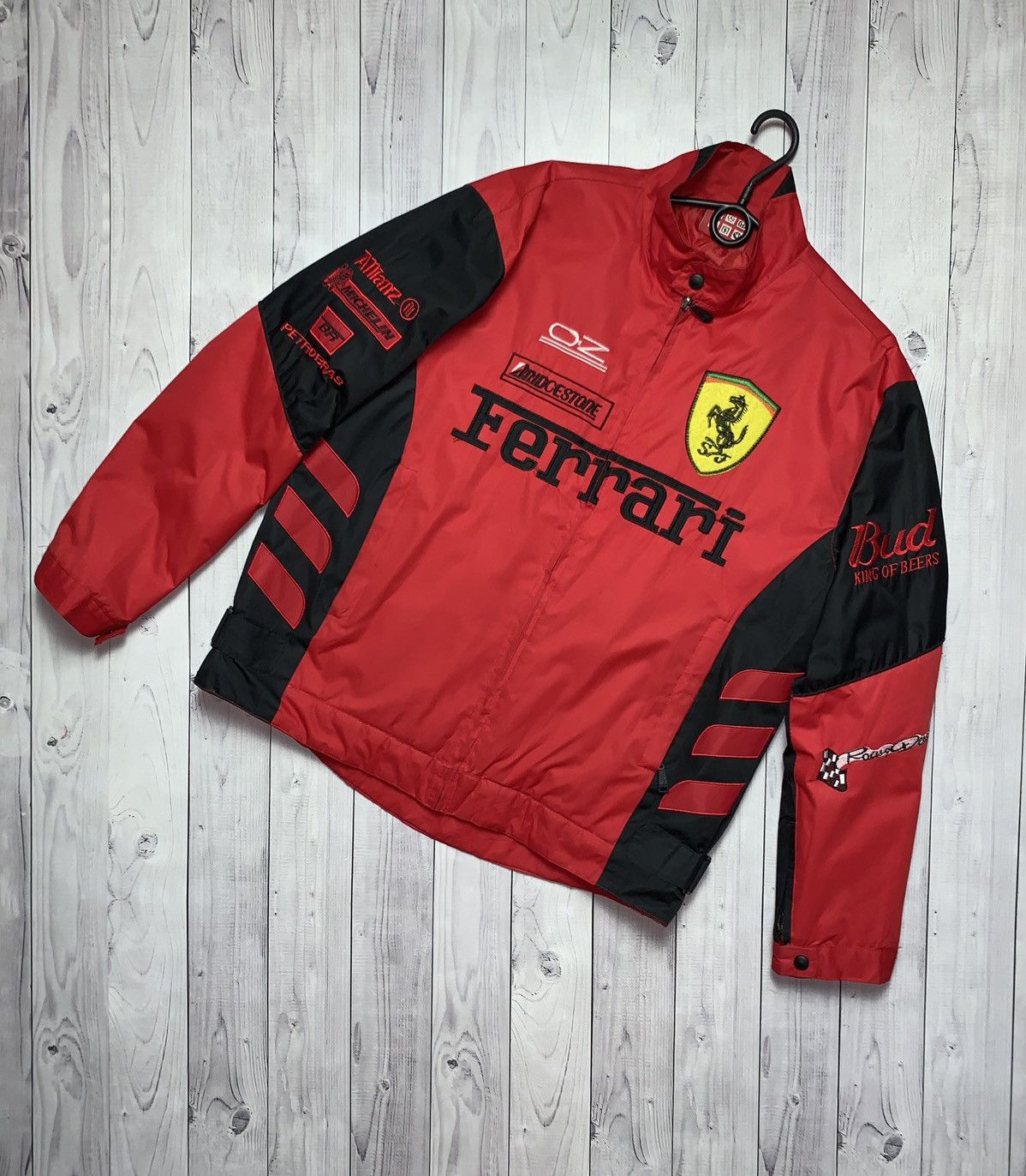 Ferrari × Racing × Vintage Vintage Ferrari racing jacket big logo ...