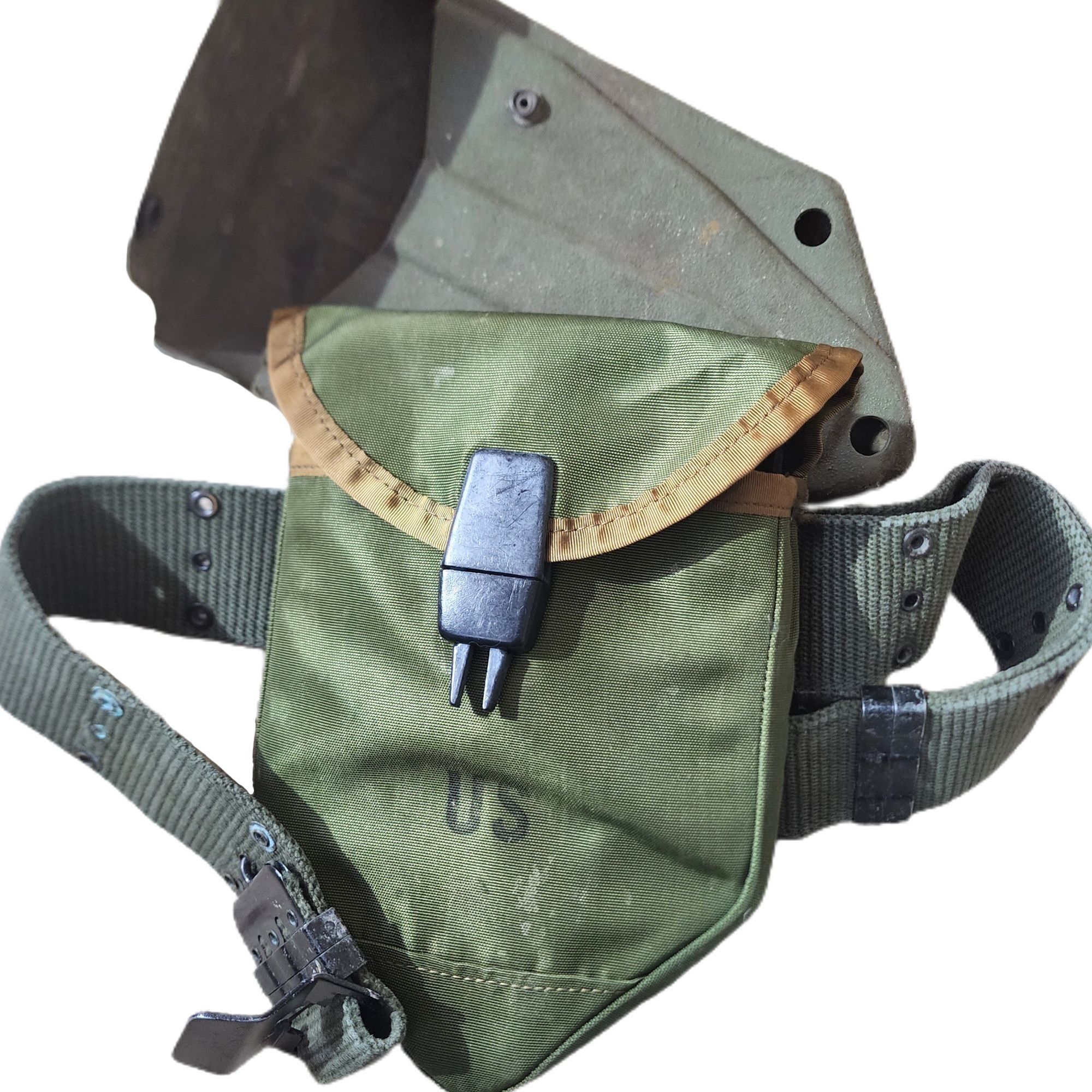 Vintage E Tool Shovel & Carrying Case Hip Belt War Entrenching Tool ...