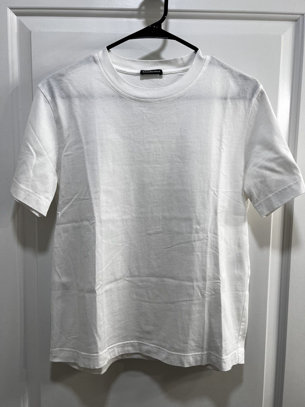 Balenciaga Basic White Tee, Back Logo | Grailed