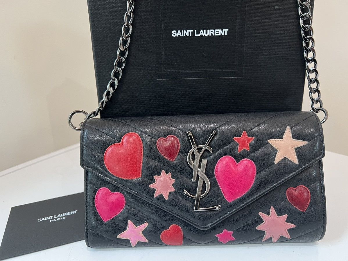 Yves Saint Laurent Rare YSL love heart wallet on chain | Grailed