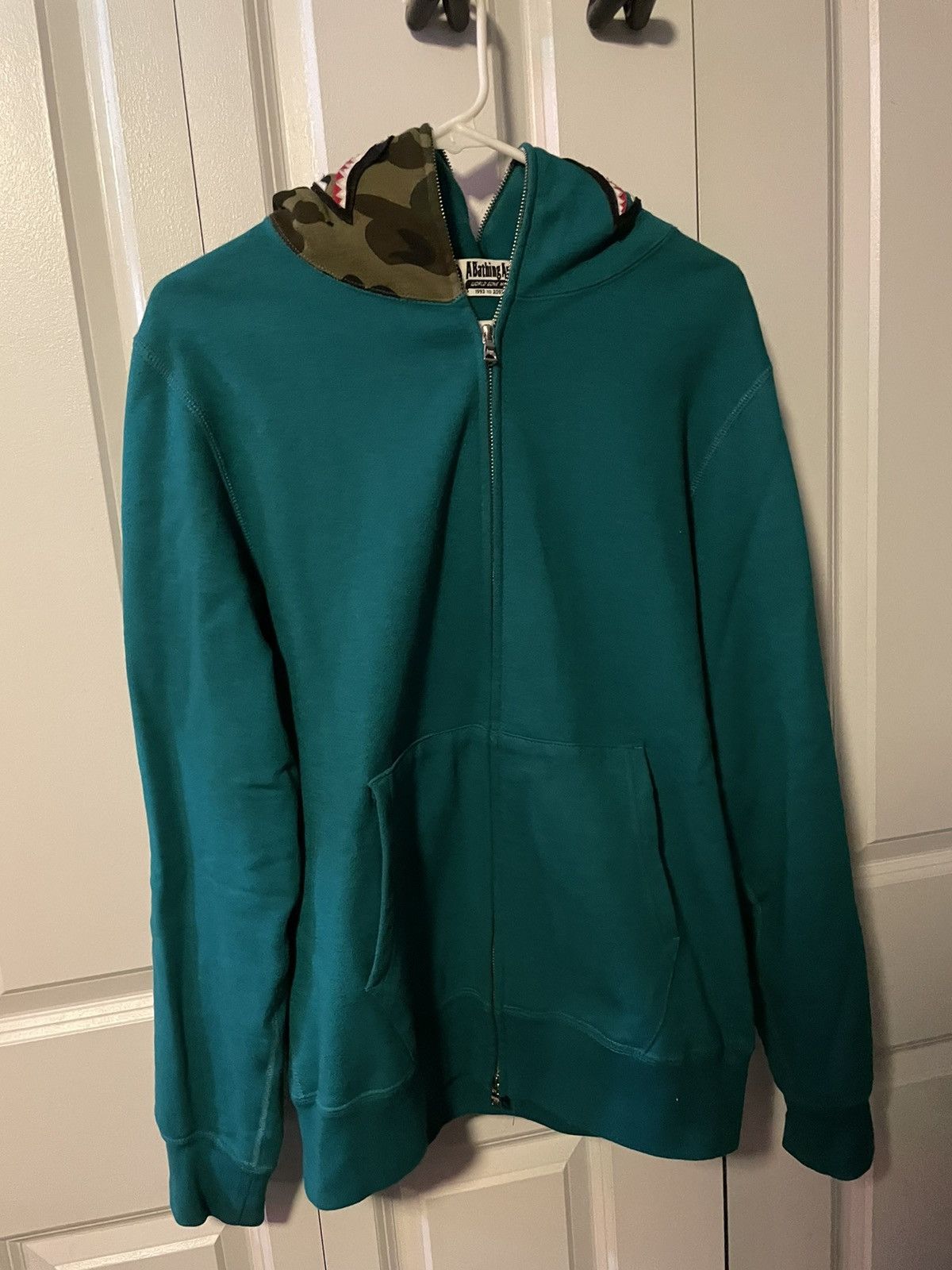 Bape Bape shark full zip Teal | Grailed