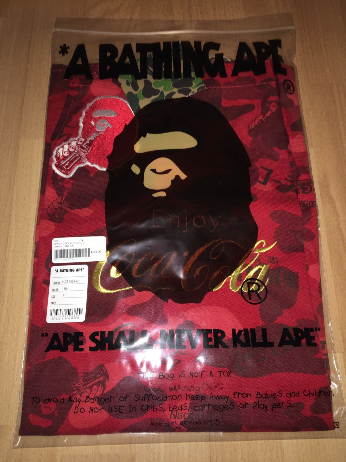 Bape Coca-Cola Bathing Ape Camo Red Apron | Grailed