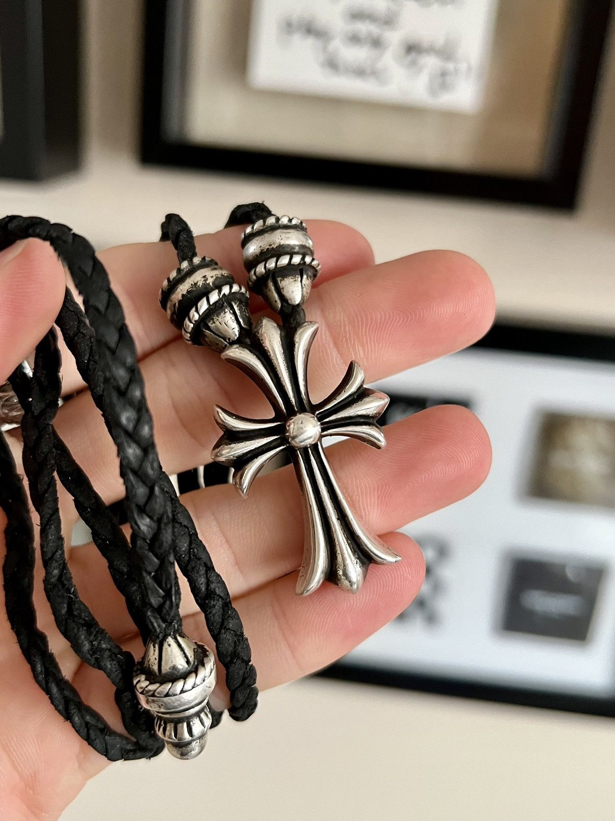 Chrome Hearts BIG CROSS + BOLO LACE CRIMP SILVER | Grailed