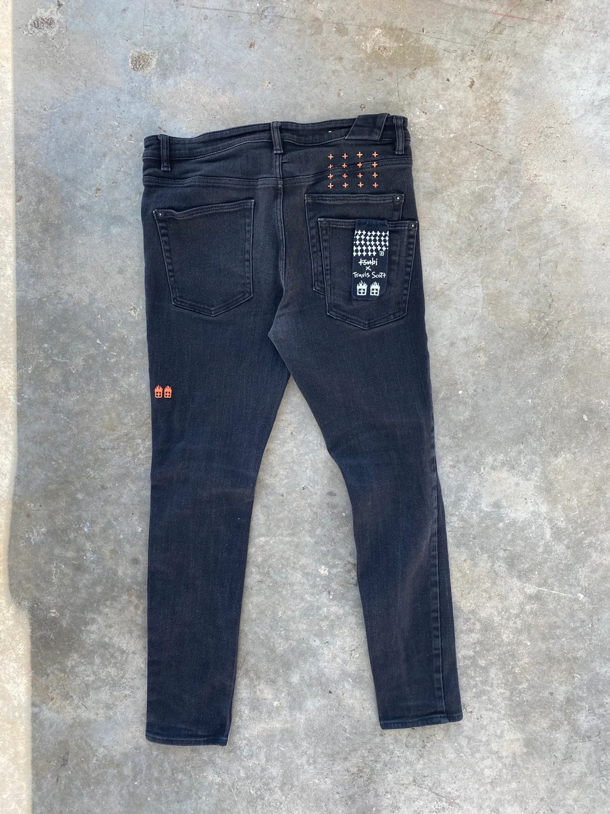 Ksubi × Travis Scott Ksubi x Travis Scott Black Flame Ripped Denim Sz ...