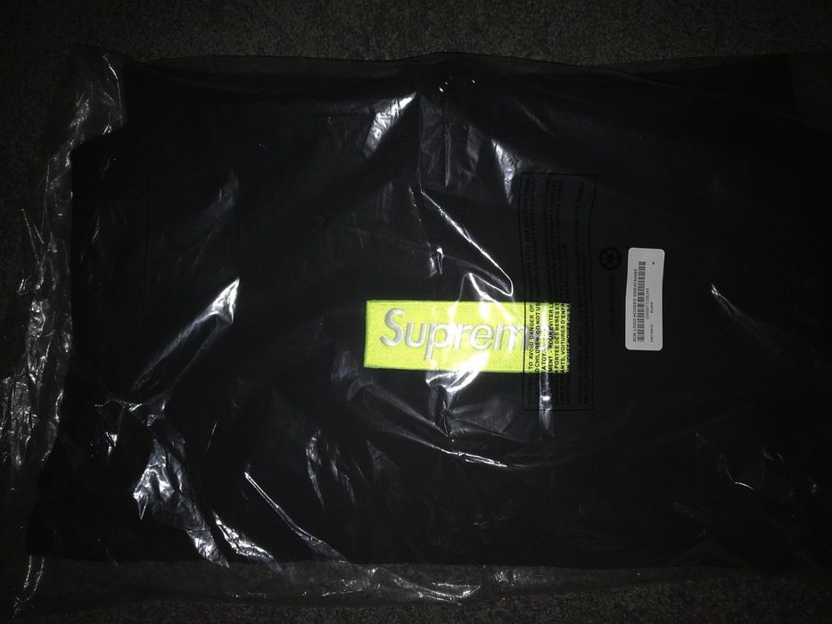 Supreme FW17 Box Logo Hoodie BOGO Black/Lime Green Logo | Grailed