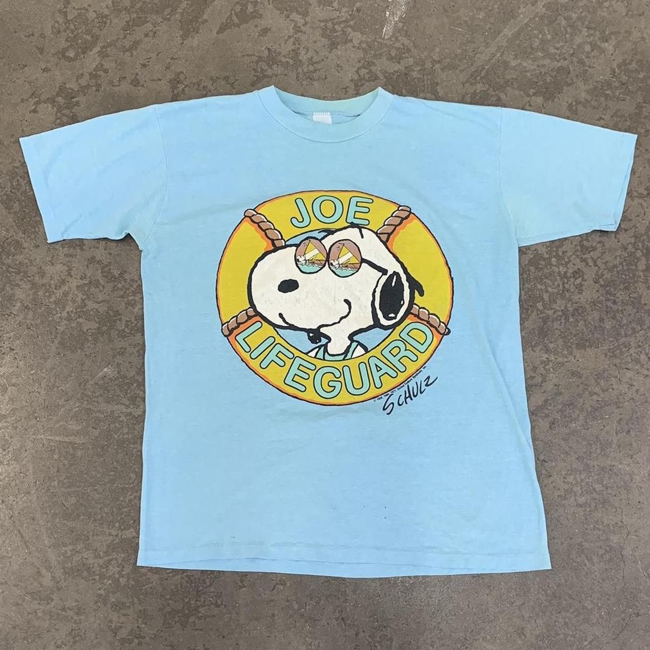 Vintage vintage 80s Joe Lifeguard Snoopy peanuts cartoon Tshirt | Grailed
