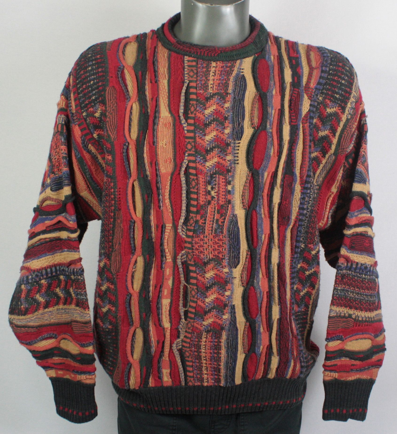 Notorious Big × Streetwear × Vintage Vintage 90s Abstract 3d Cable Knit ...