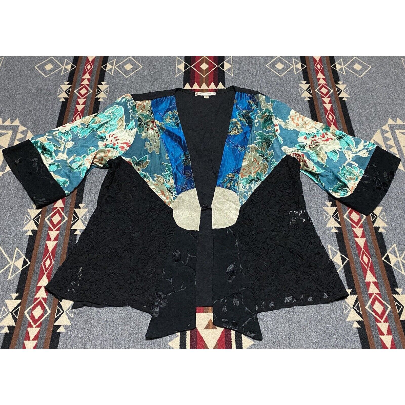 Alexis Spencer Alexis Kimono Blouse Topper Jacket Floral Print ...