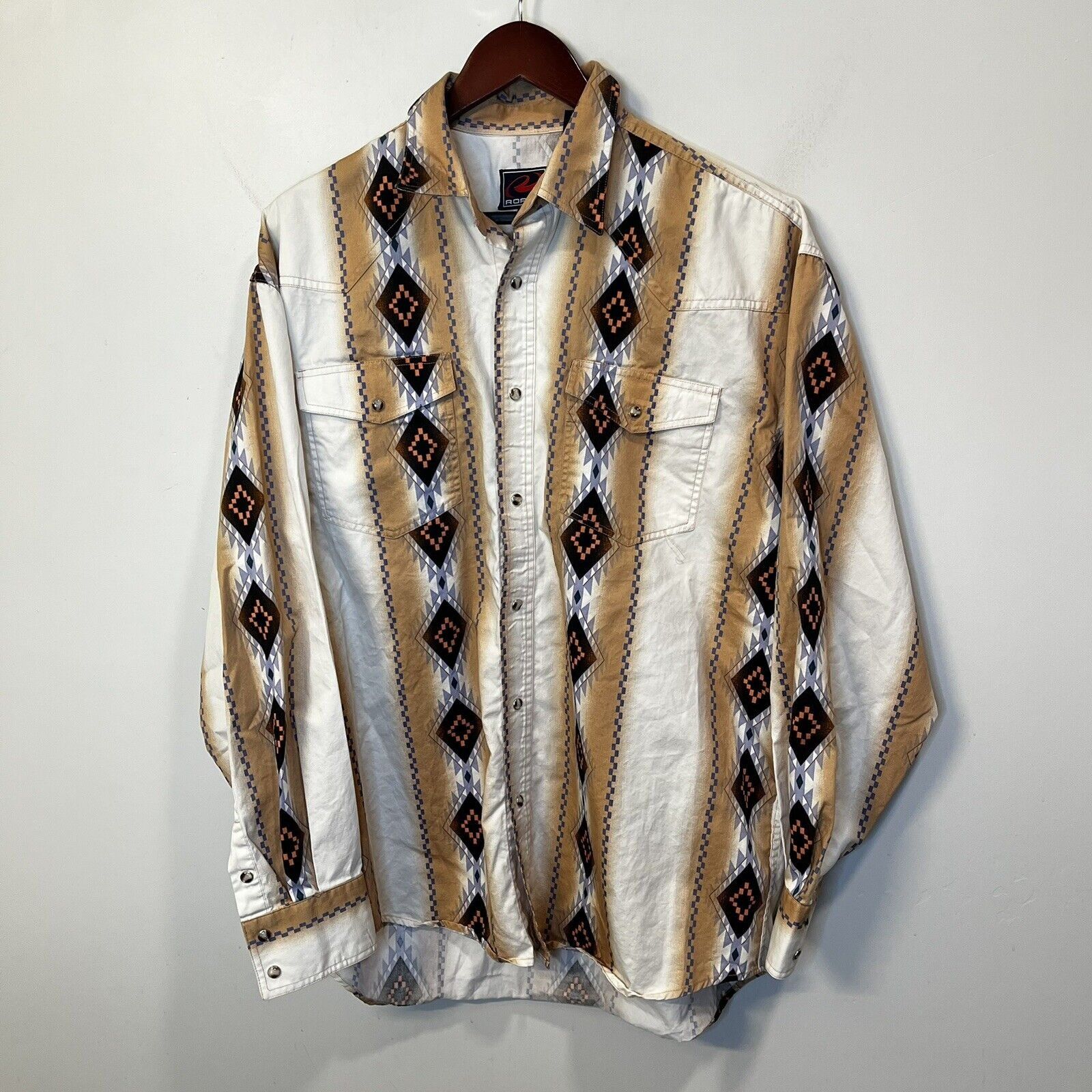 Roper × Vintage Roper Shirt White Long Sleeve Pearl Snap Western Shirt ...
