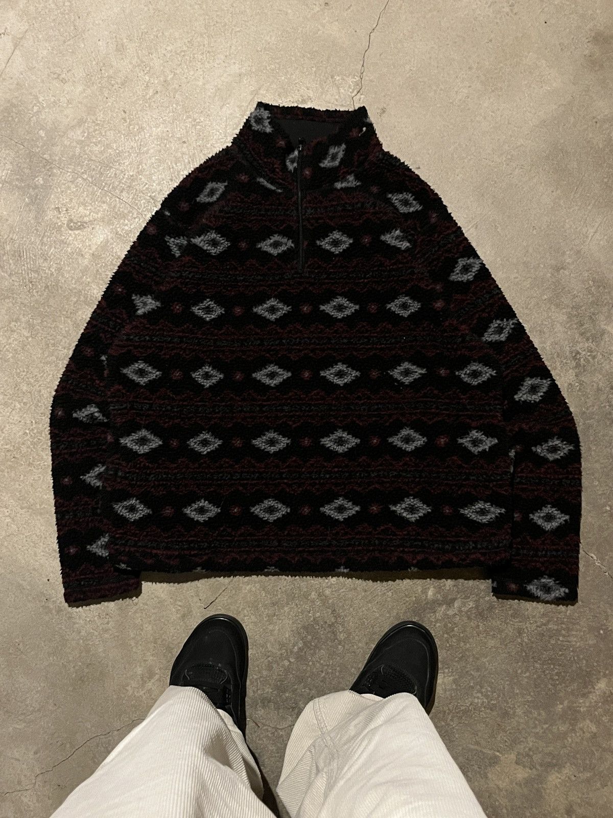 Streetwear × Vintage × Wrangler Wrangler Fleece Aztec Pullover Jacket ...