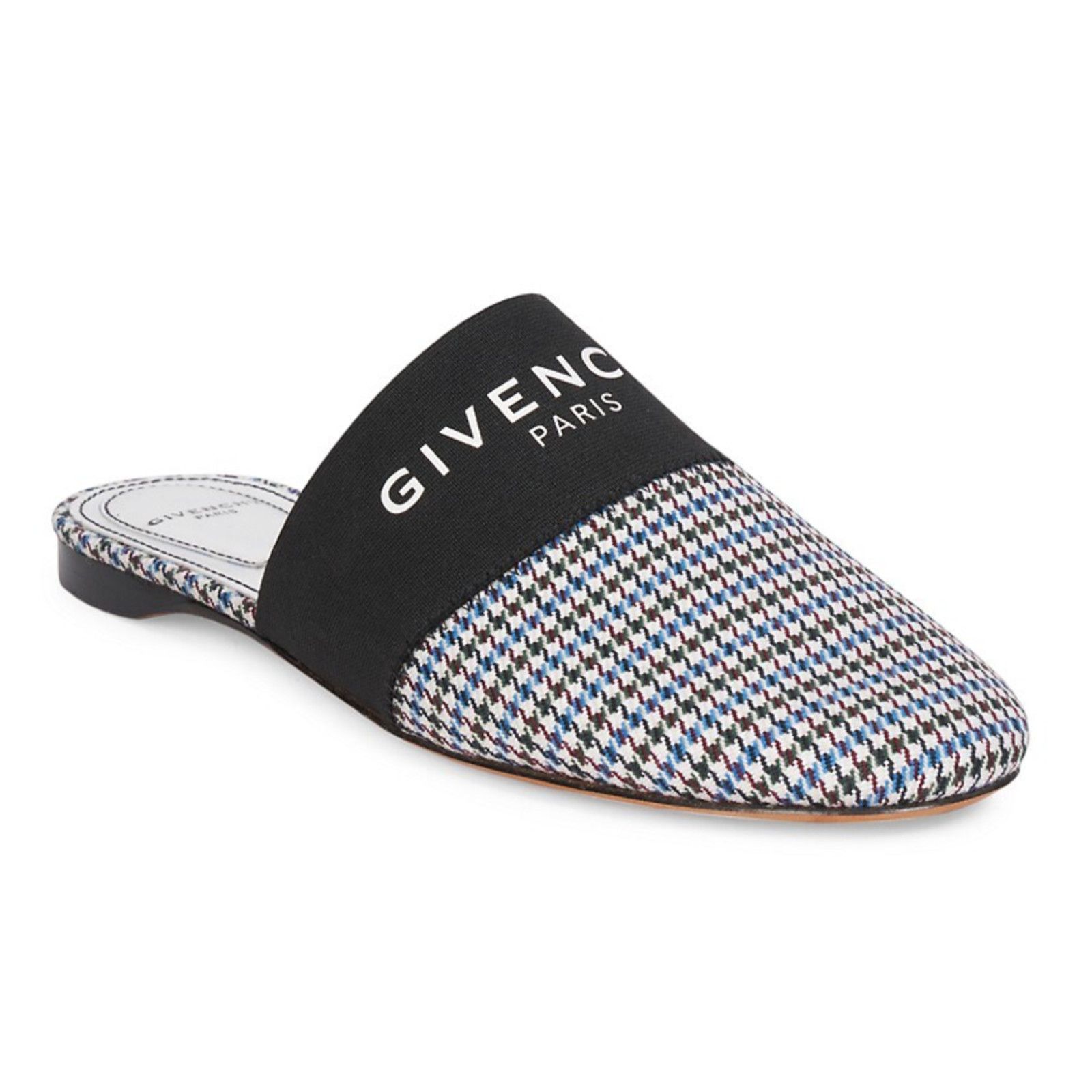 Givenchy Givenchy Bedford Mule Blue Green Plaid Black Logo Slide | Grailed