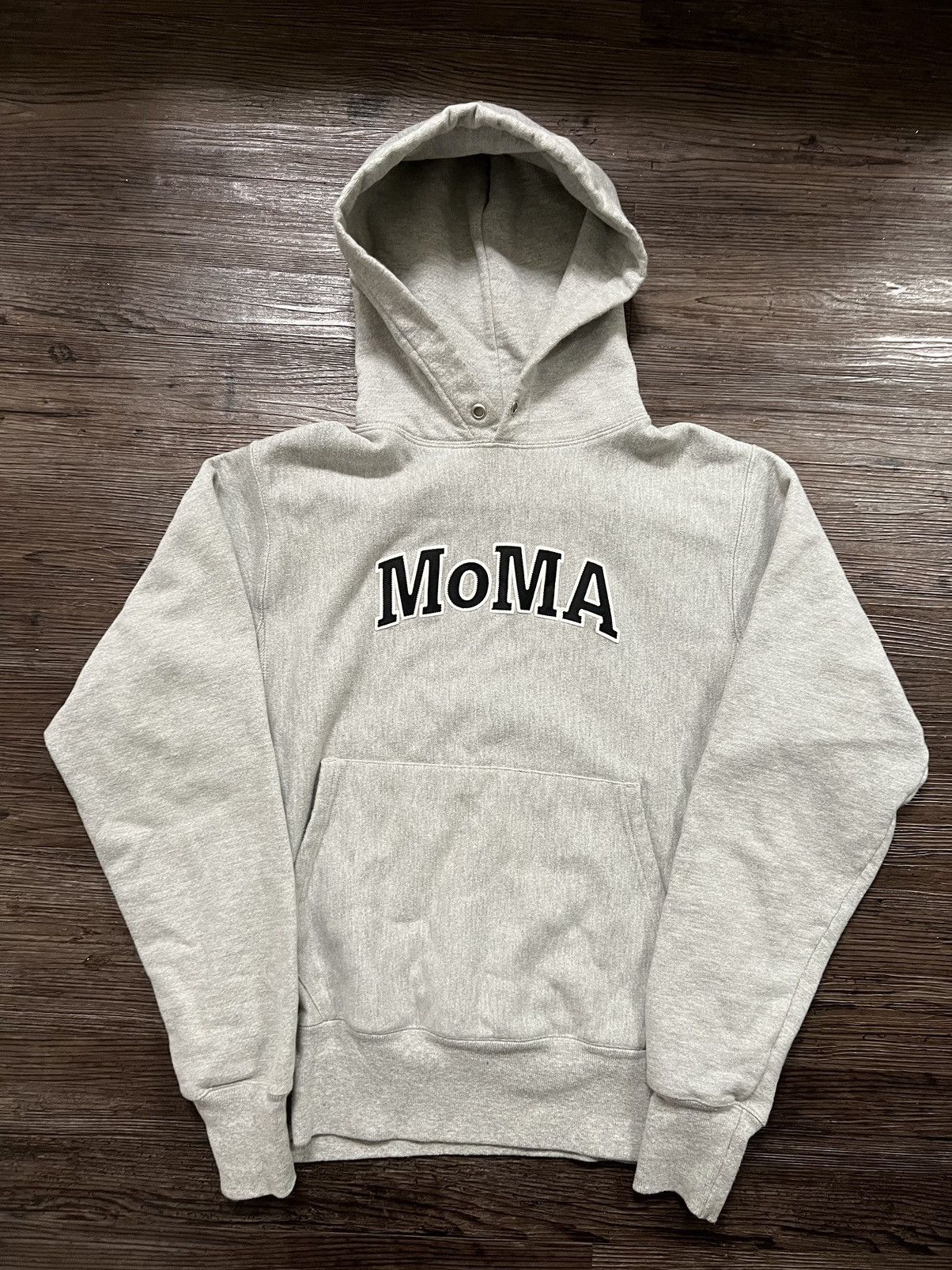 Champion × Moma MoMA Champion Hoodie Heather Grey | Grailed