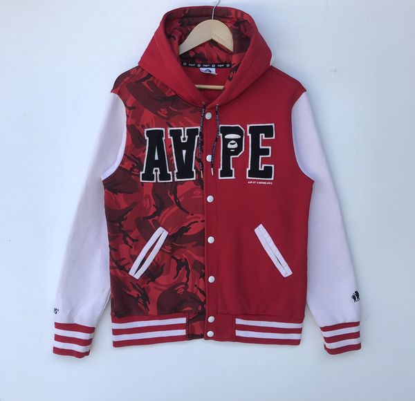 Aape AAPE BY A BATHING APE CAMO VARSITY JACKET | Grailed