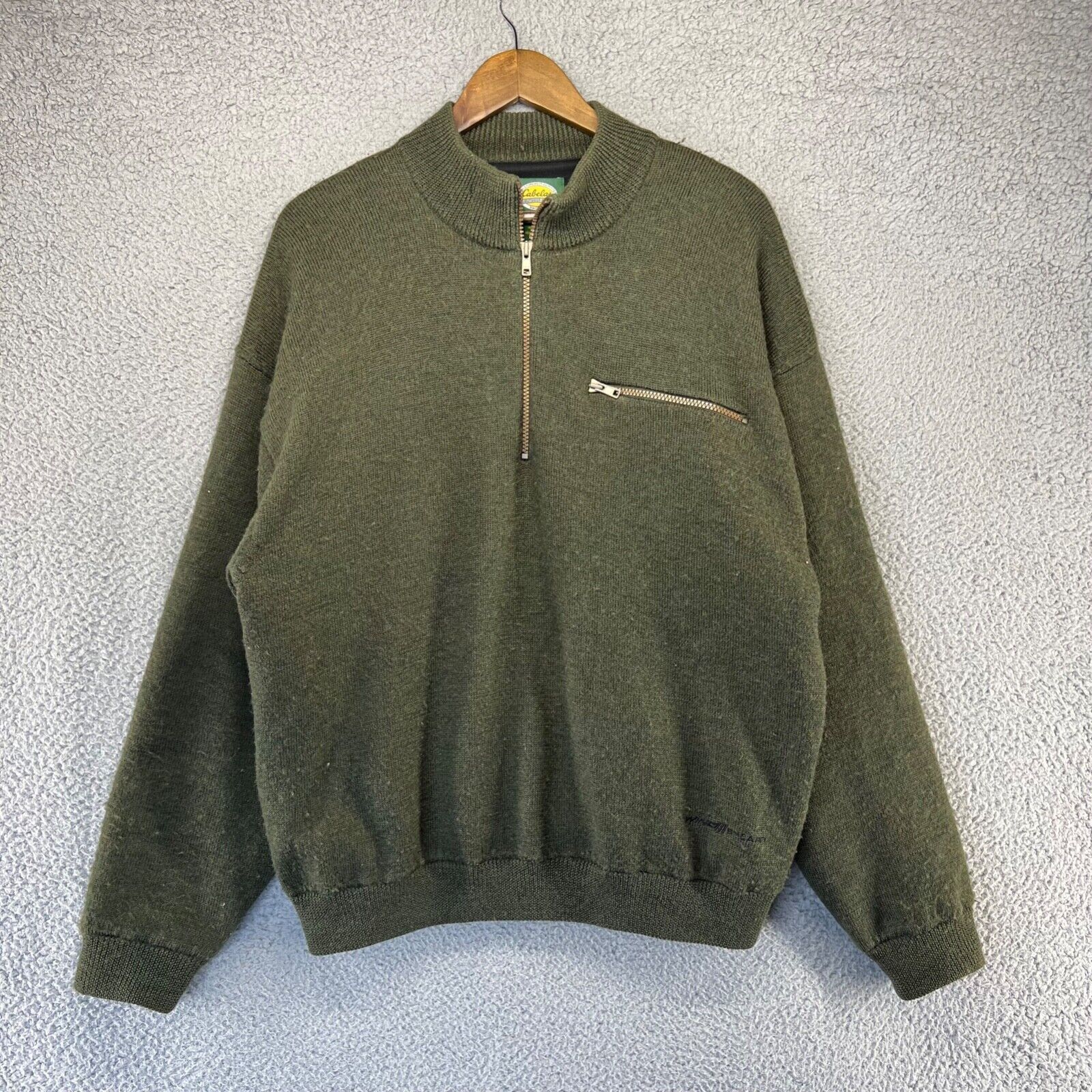 Vintage Vintage Cabela's Windshear Sweater Adult XL Green Wool ...