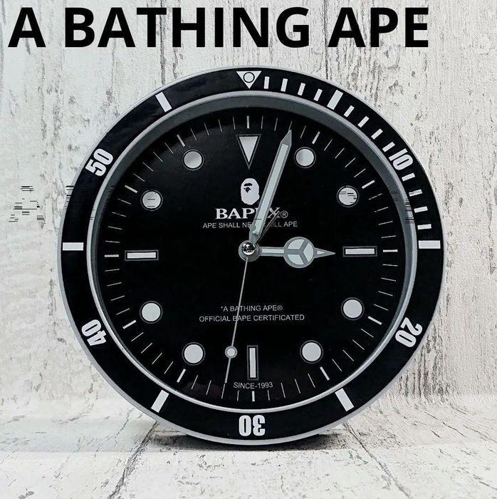 Bape A BATHING APE Appendix BAPEX Design Wall Clock Black | Grailed