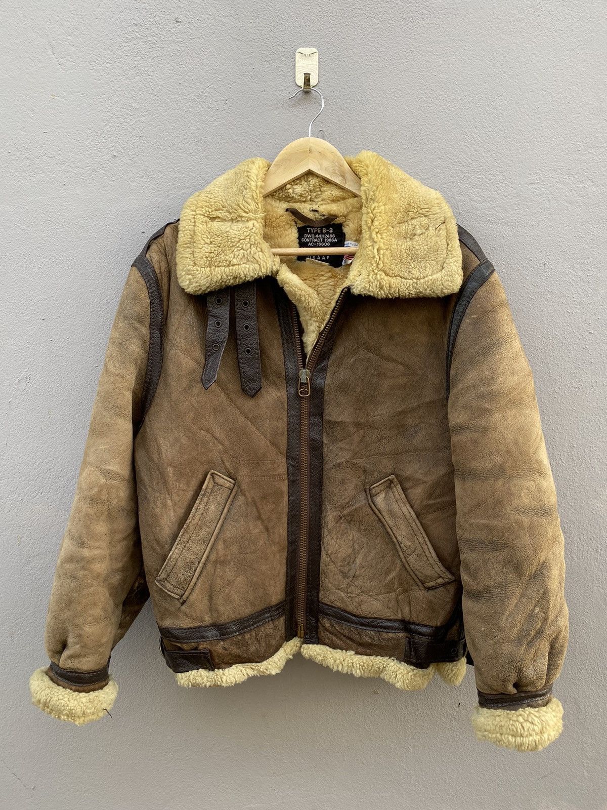Vintage 1980’s Schott Bros Type B-3 USAAF Sheep Skin Flight Jacket | Grailed