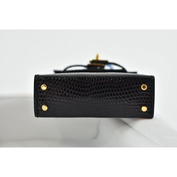 Hermes Hermes Mini Micro Kelly Bag Charm Twilly Black Lizard Bag | Grailed